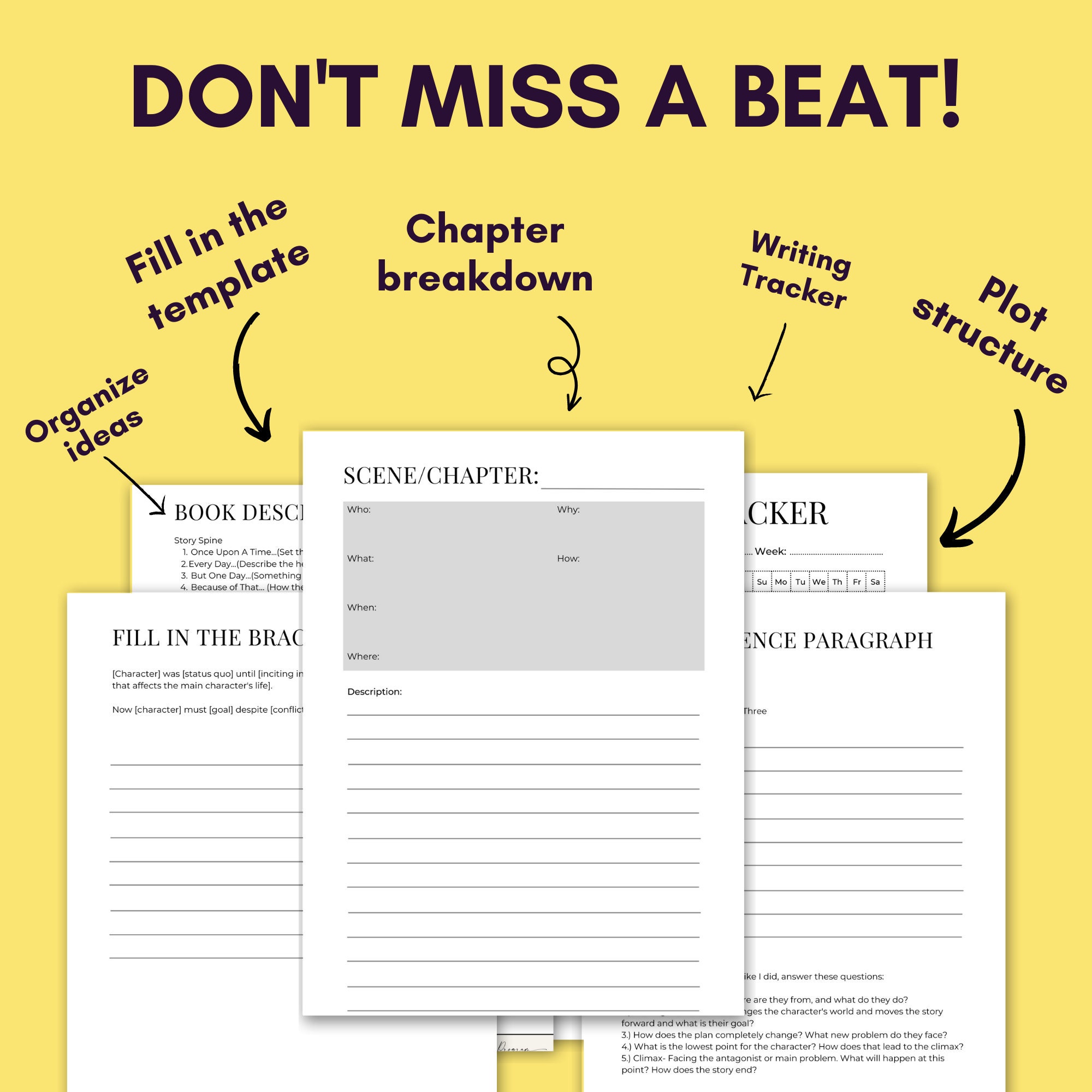 Outline Your Story Writing Organizer Book Writing Writer Planner Novel ...