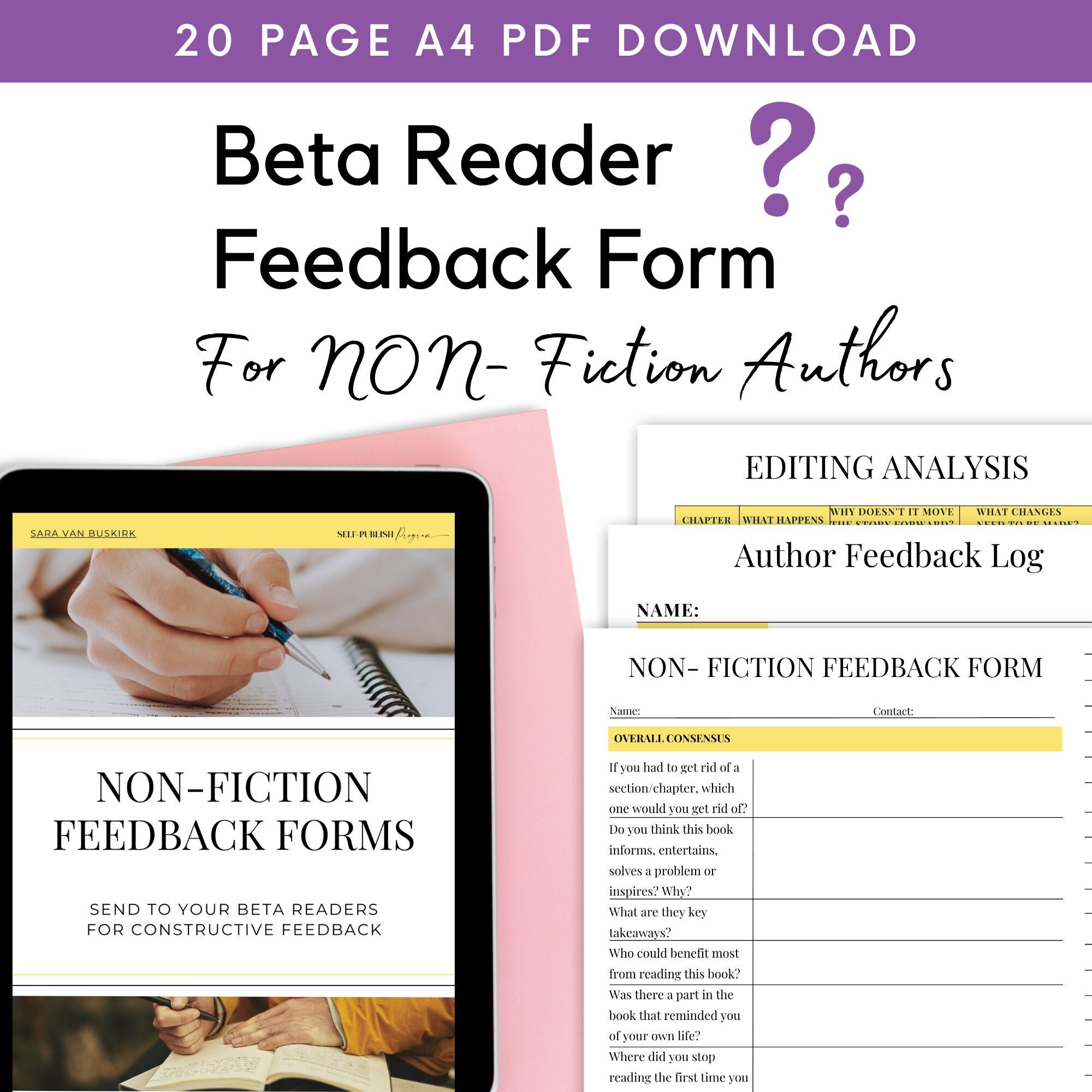 Non-fiction Feedback Form to Give to Your Beta Readers | Editing ...