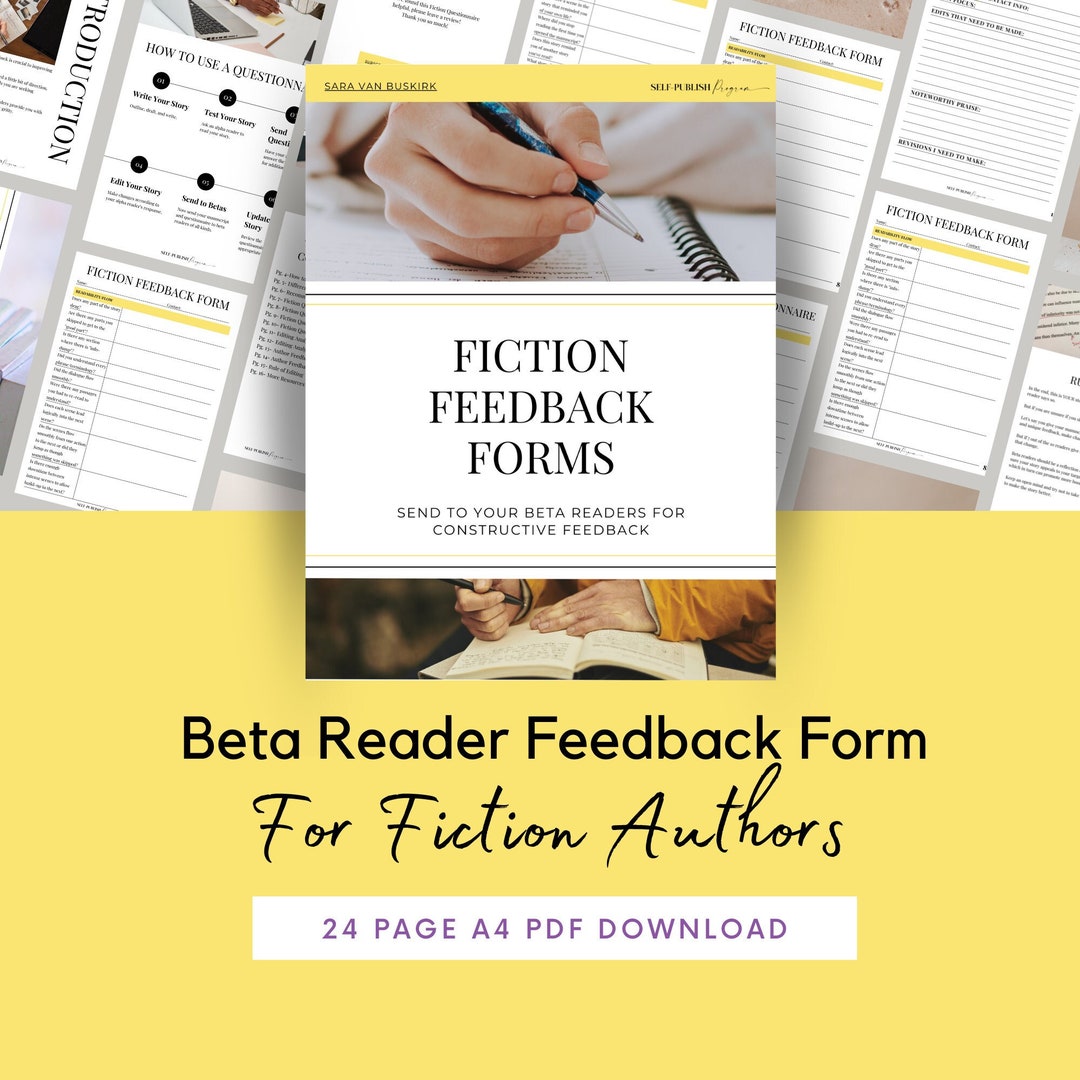 Fiction Feedback Forms to Give to Your Beta Readers PDF - Etsy