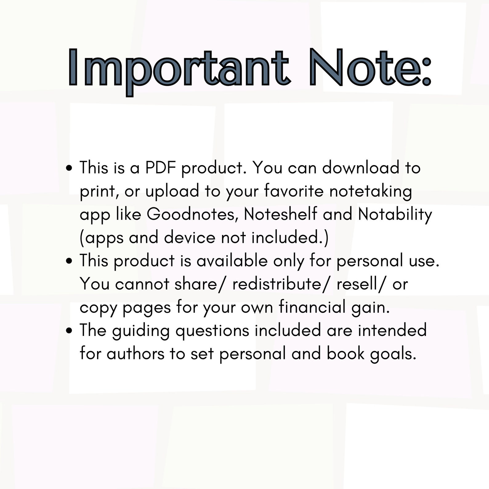 Printable Author Vision Board PDF | Get Focused and Motivated to Write ...