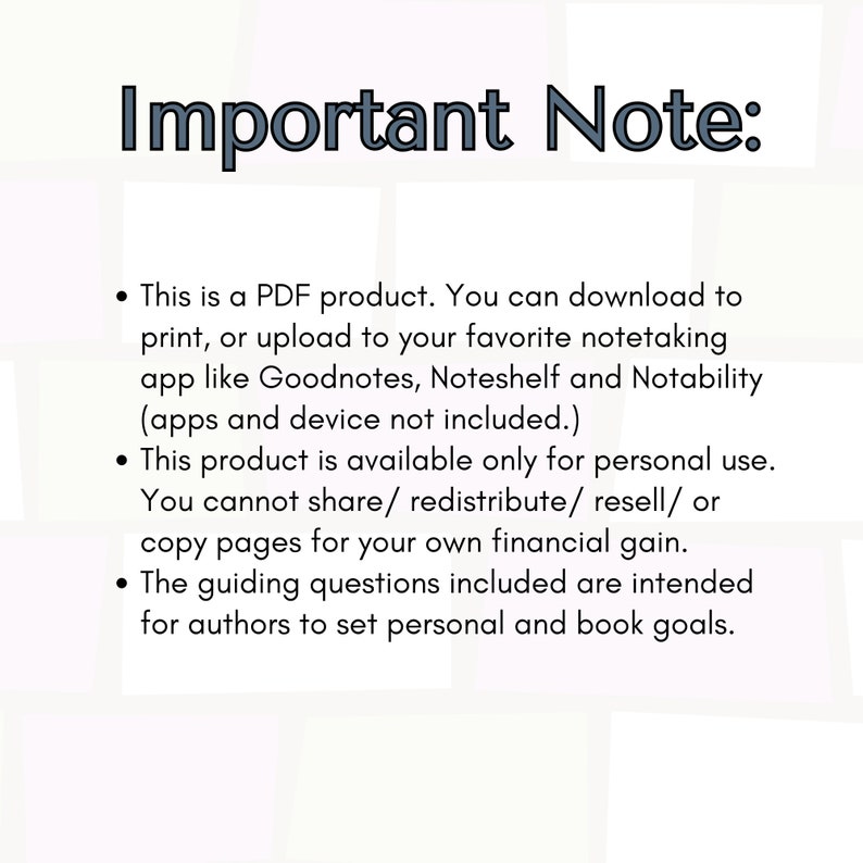 Printable Author Vision Board PDF | Get Focused and Motivated to Write ...