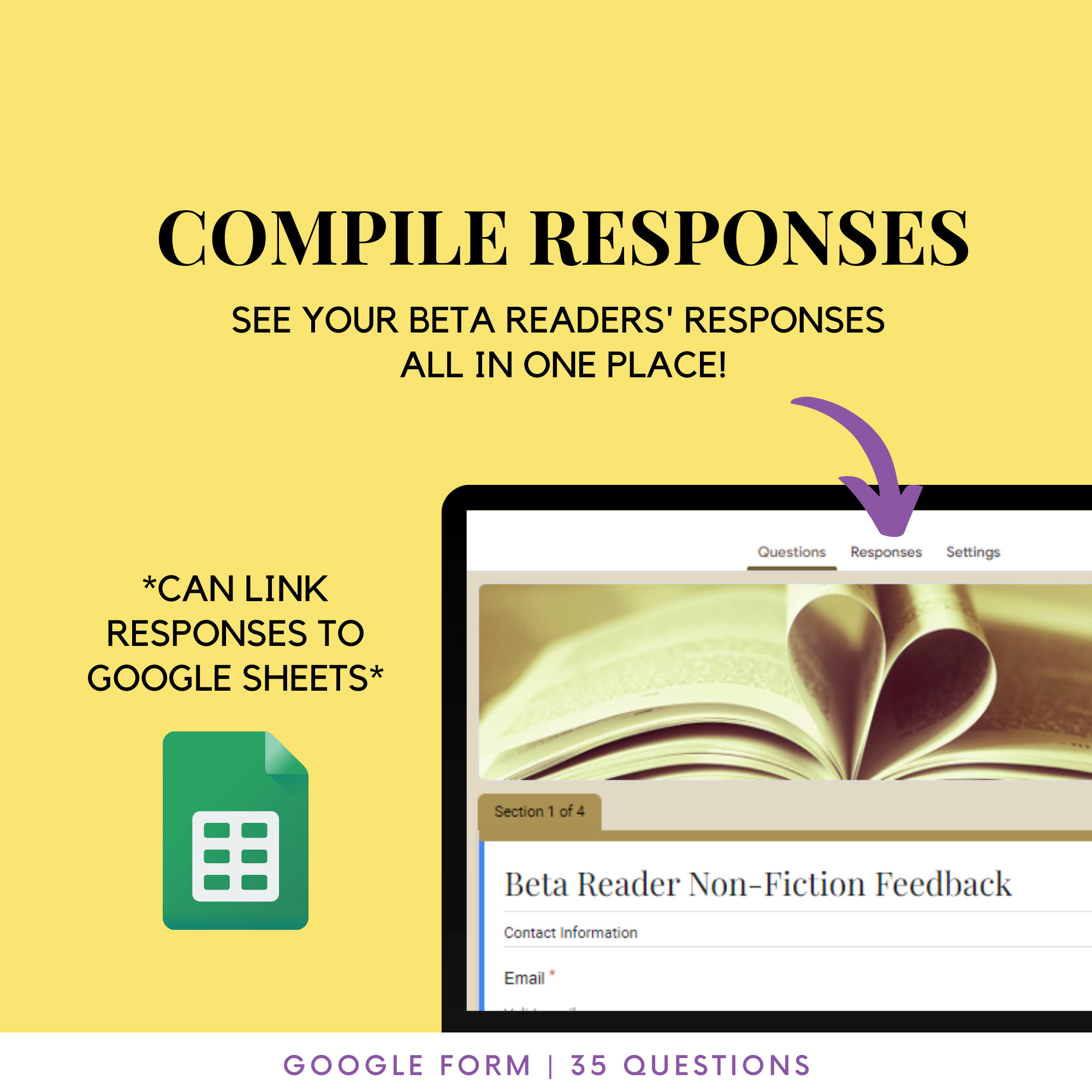 Beta Reader Feedback Google Form for Writers | Non-fiction Improve ...