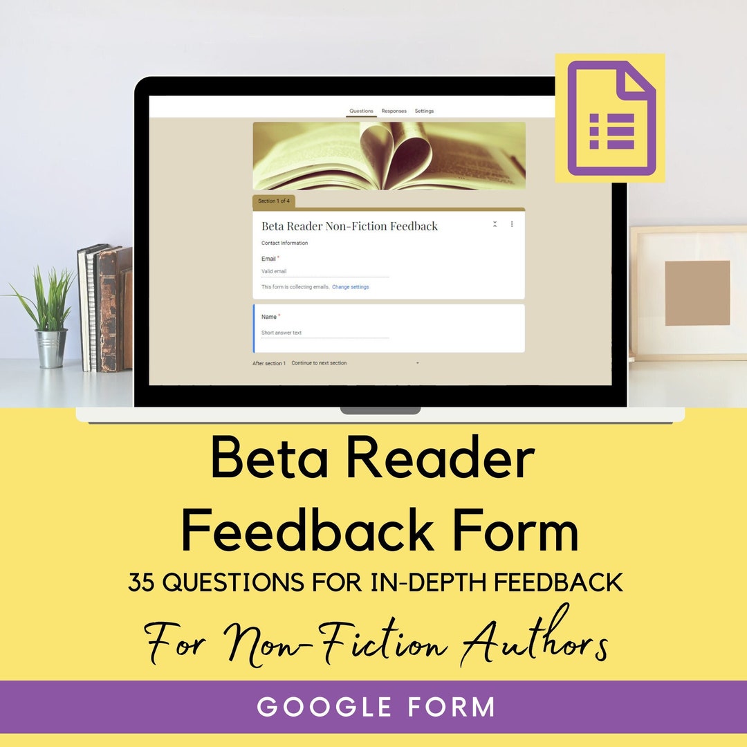 Beta Reader Feedback Google Form for Writers Non-fiction - Etsy