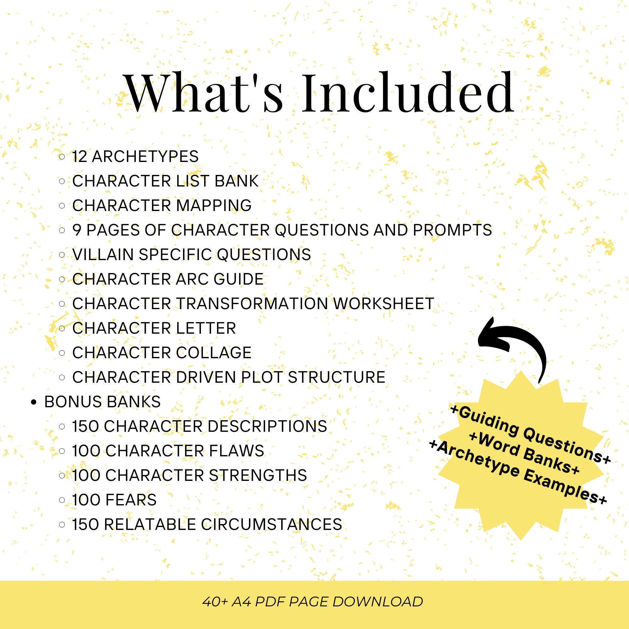 Character Development Workbook With 100 Prompts and Questions Character ...