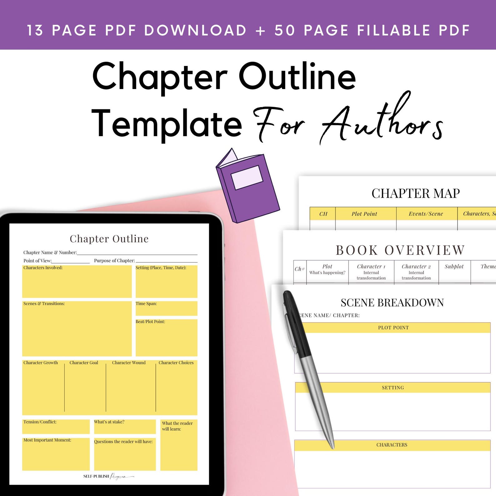 Chapter Outline Template, Writing Worksheet, Novel Outline, Scene ...