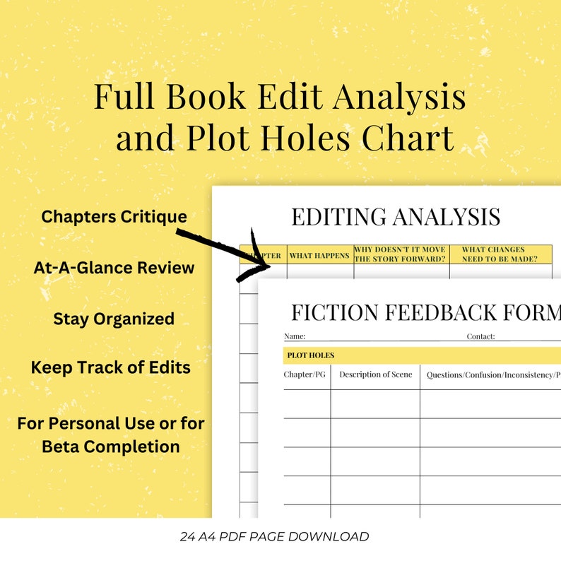 Fiction Feedback Forms to Give to Your Beta Readers PDF | Editing ...
