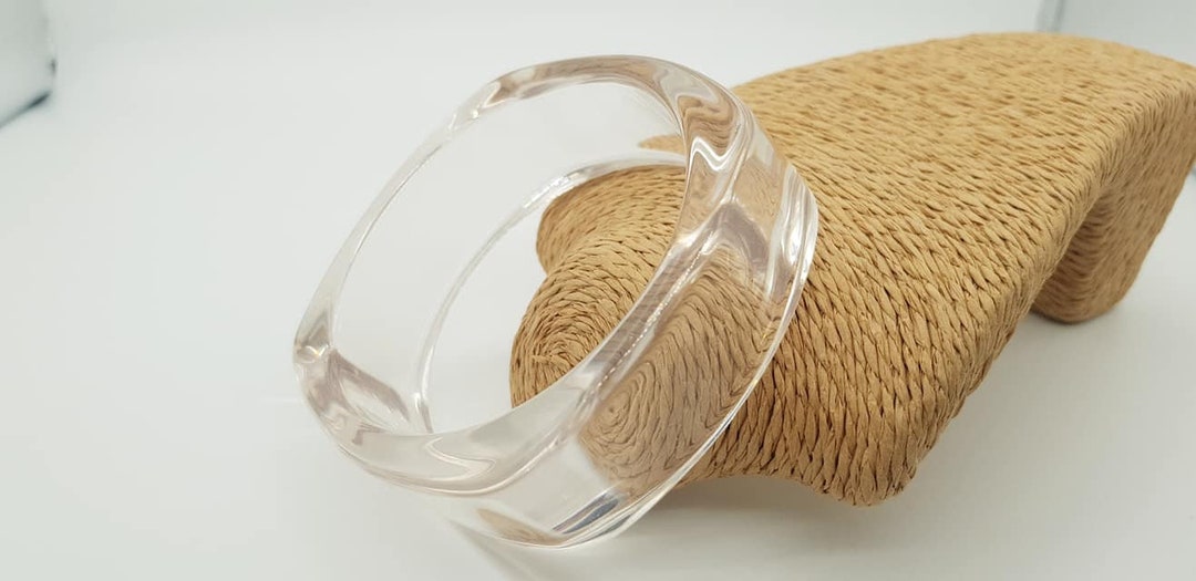 Retro Transparent Clear Resin Bangle Bracelet Wide Bracelet - Etsy