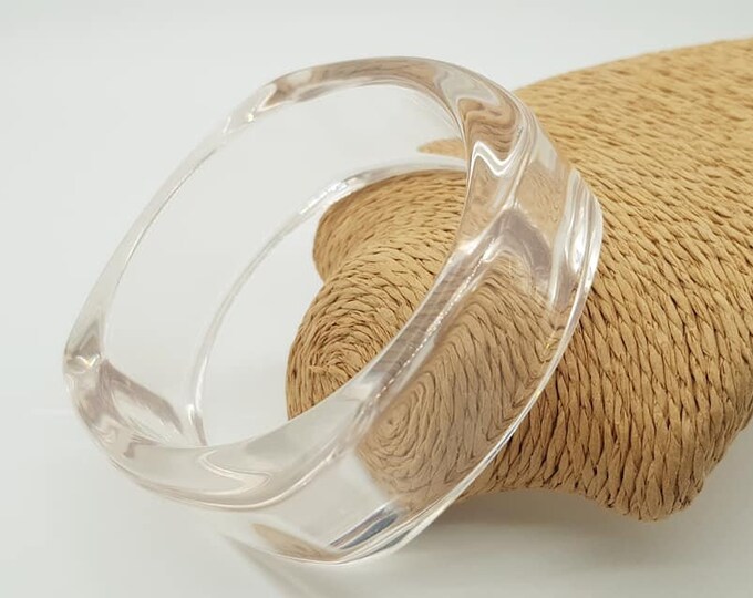 Retro Transparent Clear Resin Bangle Bracelet Wide Bracelet - Etsy