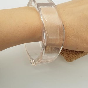 Retro Transparent Clear Resin Bangle Bracelet Wide Bracelet - Etsy