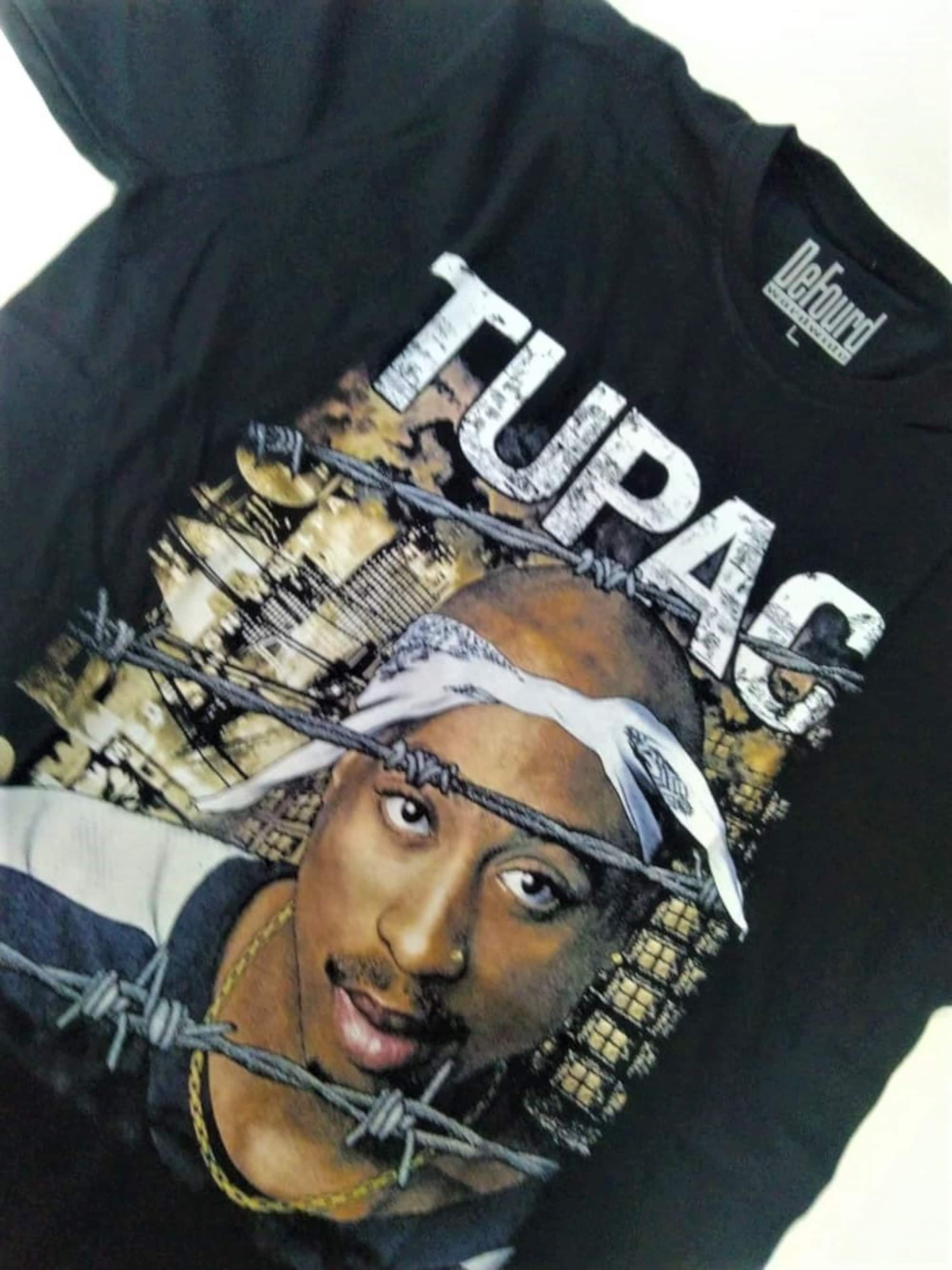 90s 2pac Tupac Shakur Rap Tour Concert Black Men T-shirt