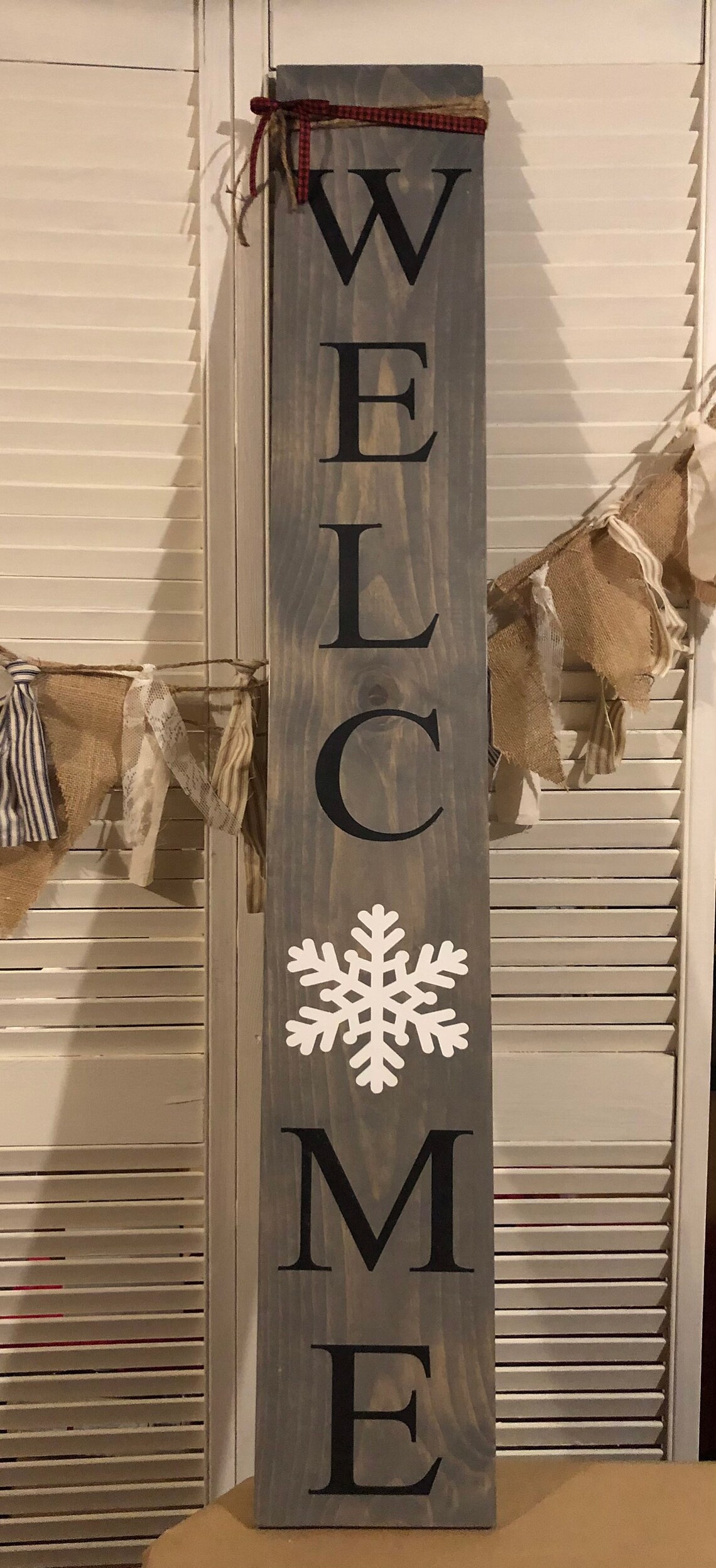 Farmhouse Snowflake Welcome Sign - Etsy