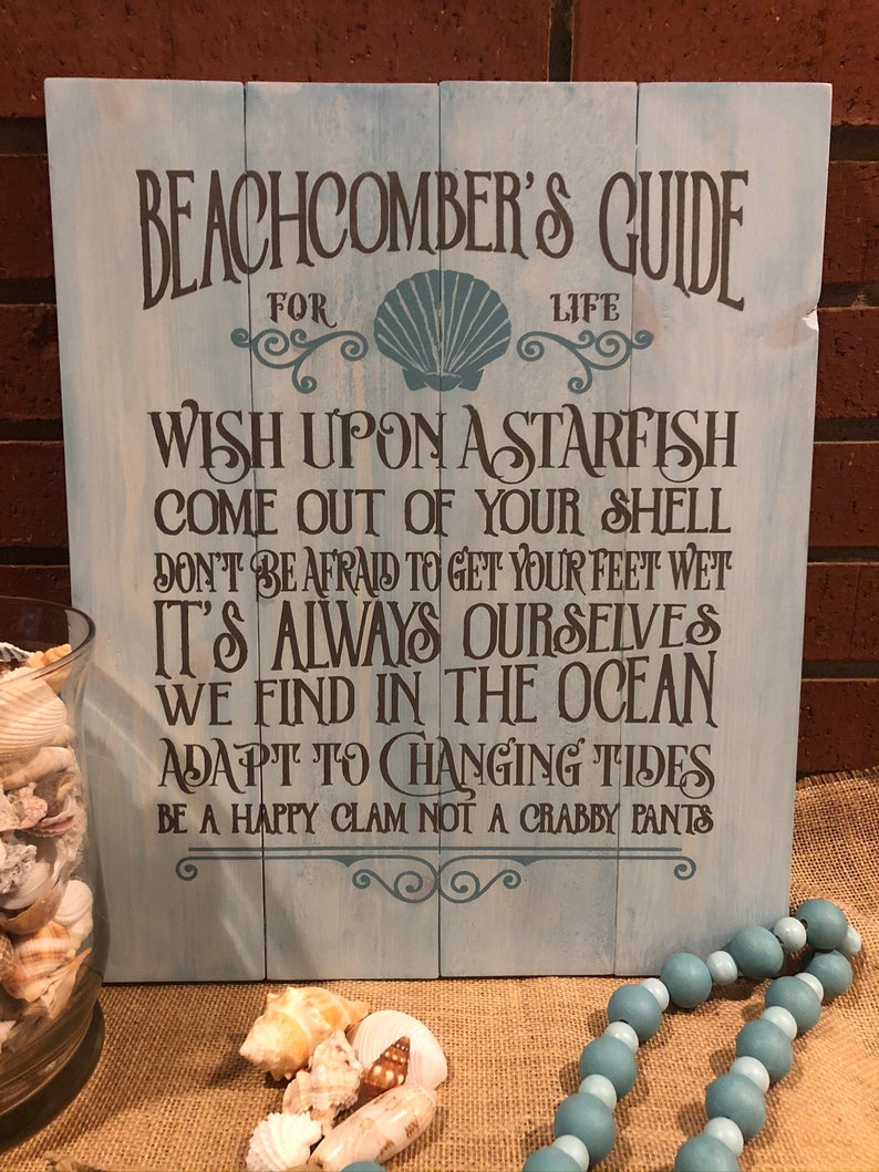 Coastal/beachy Beachcomber Wood Sign - Etsy