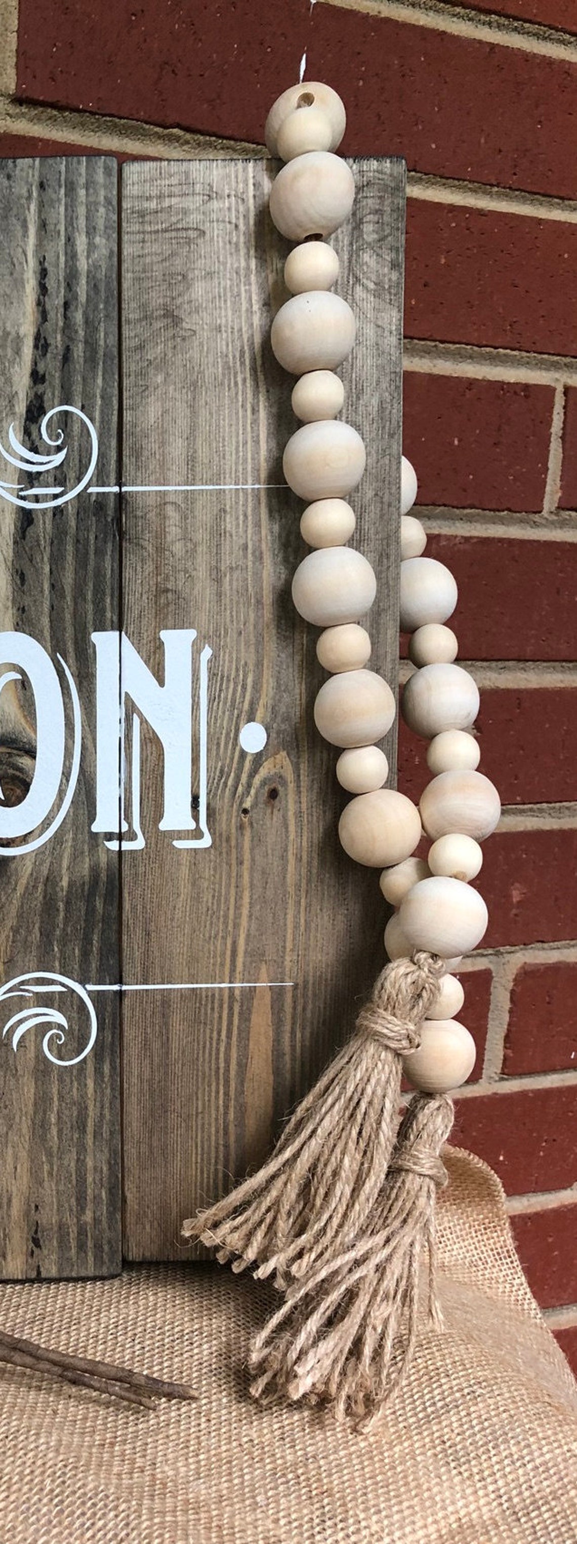 Rustic Farmhouse Bead Garland - Etsy