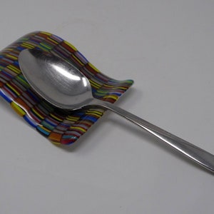 Fused Glass Spoon Rest, Colorful Spoon Rest - Etsy
