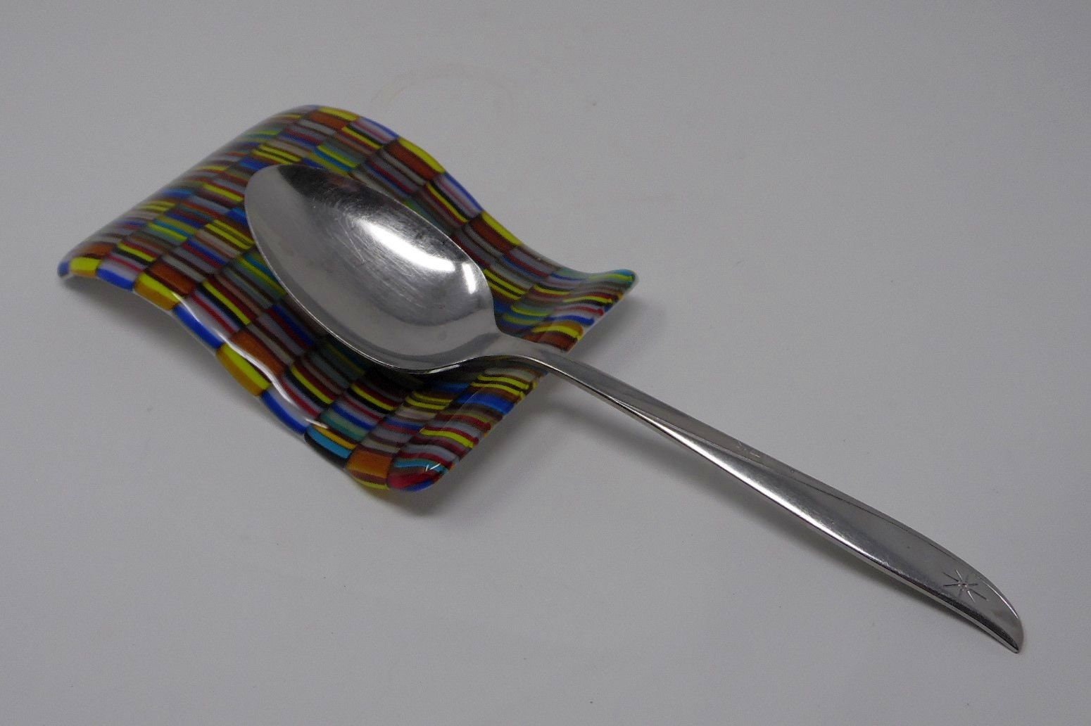 Fused Glass Spoon Rest, Colorful Spoon Rest - Etsy