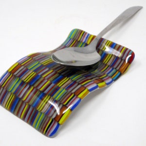 Fused Glass Spoon Rest, Colorful Spoon Rest - Etsy
