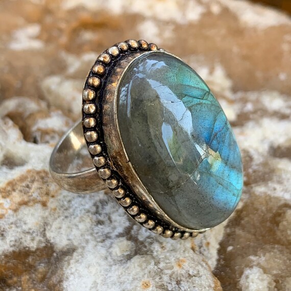 Vintage Stone Sterling Silver Ring | X2692 - Gem
