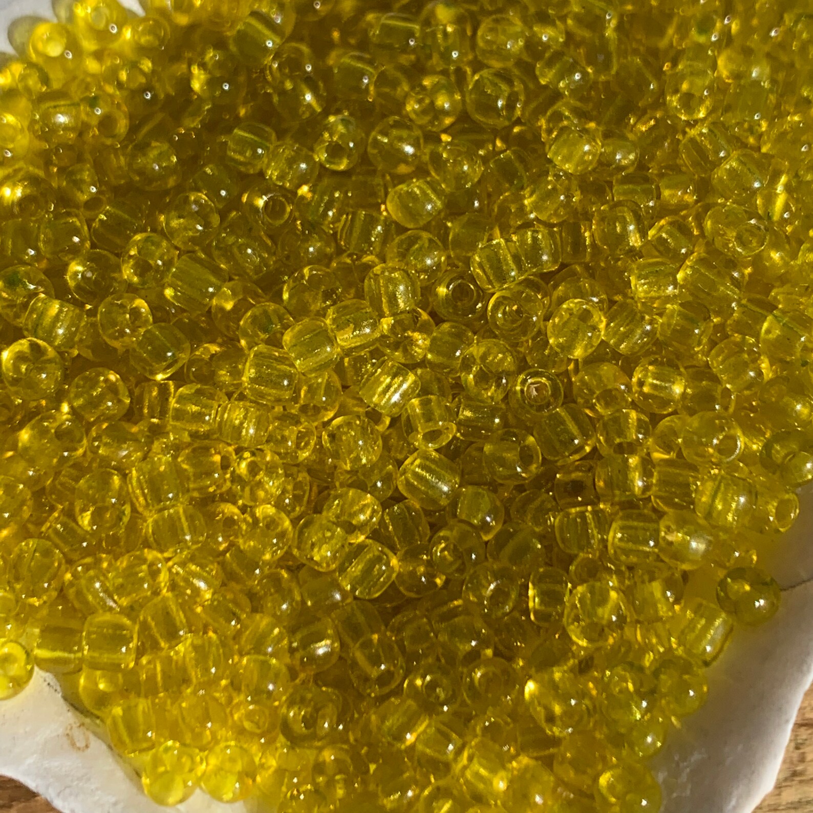 Vintage 20g French Seed Bead Transparent Yellow Glass | Etsy