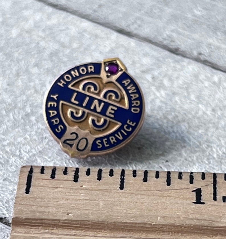 Vintage 10k Gold Pin 20 Years of Service - Etsy