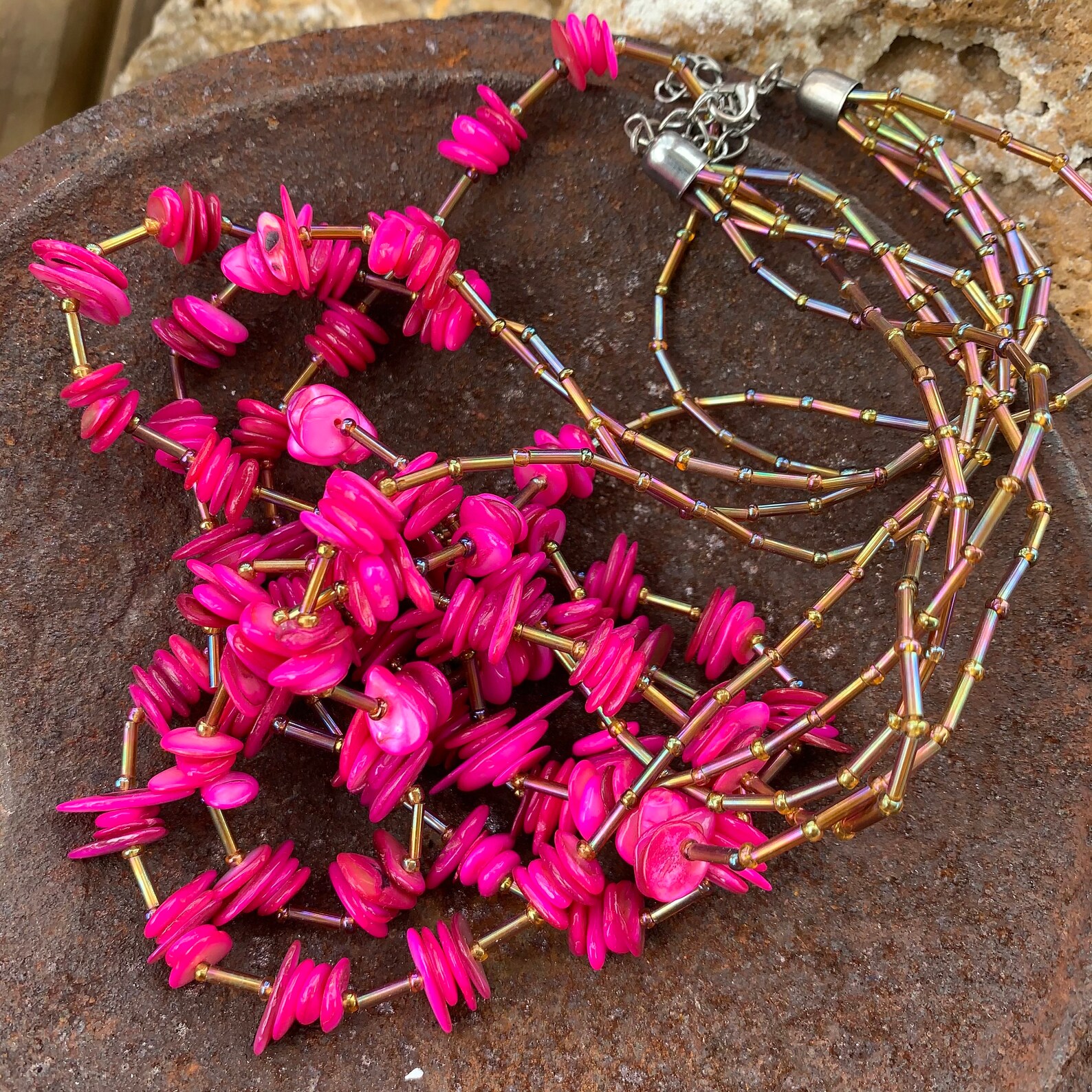 Upcycle Jewelry Necklace Beads Handmade X2360 - Etsy