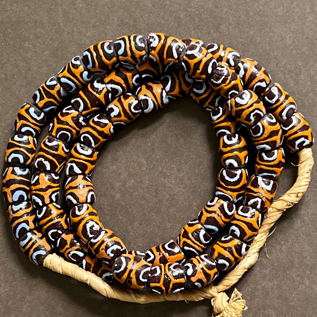 Vintage African Hand Painted Sand Cast Beads - Etsy