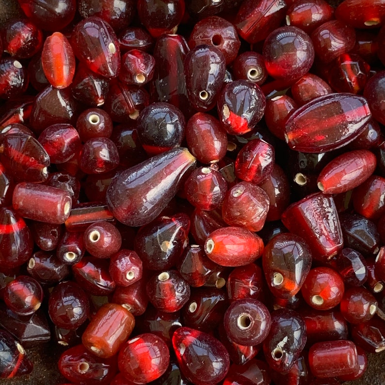 Supply 50 Mixed up Glass Beads Red Siam Beads Jewelry - Etsy