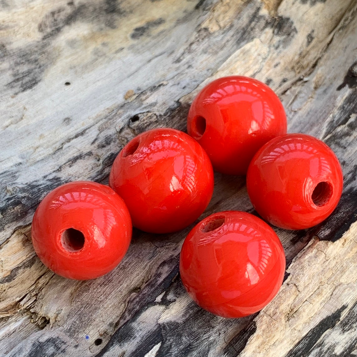 5 Large Glass Beads Rustic Glass Beads Handcrafted Rustic | Etsy