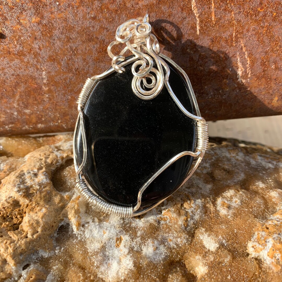 Vintage Stone Pendant Large Pendant X2074 - Etsy