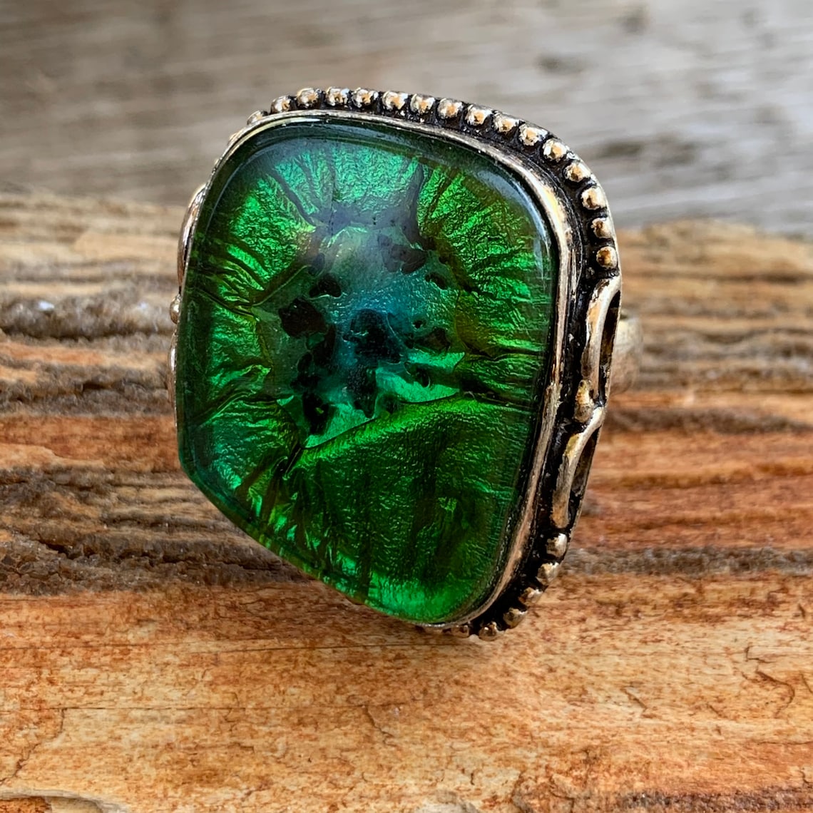 Vintage Stone Sterling Silver Ring X2686 | Etsy