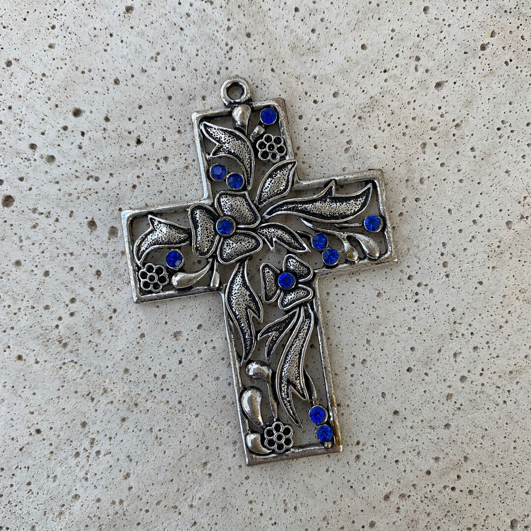 Pewter Cross Pendant Jewelry Making X1807 - Etsy