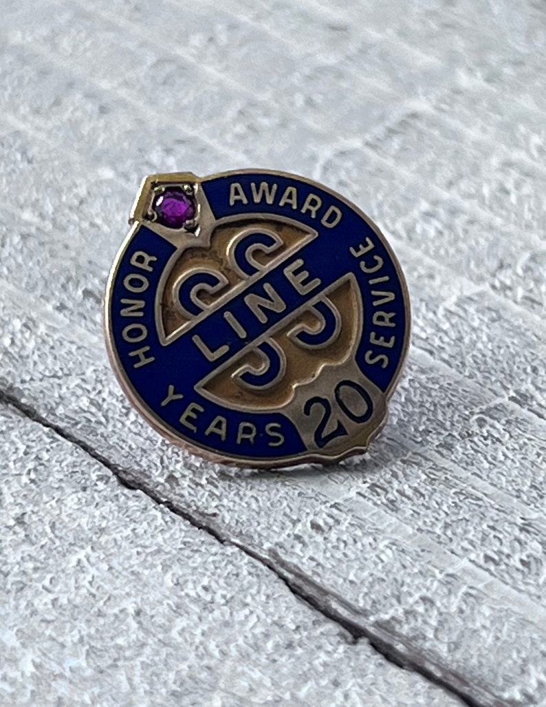 Vintage 10k Gold Pin 20 Years of Service - Etsy