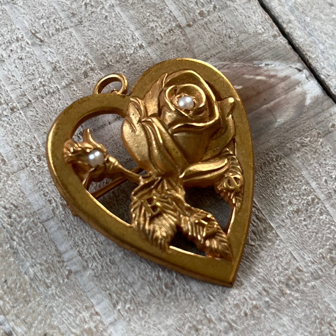 Beta Sigma Phi Order of the Rose Brooch Sorority Pin Vintage Pendant ...