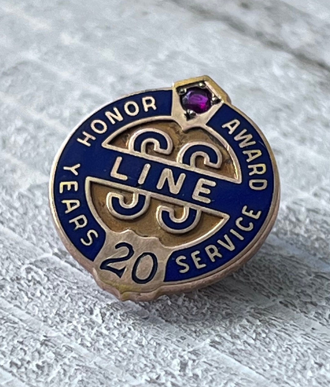 Vintage 10k Gold Pin 20 Years of Service - Etsy