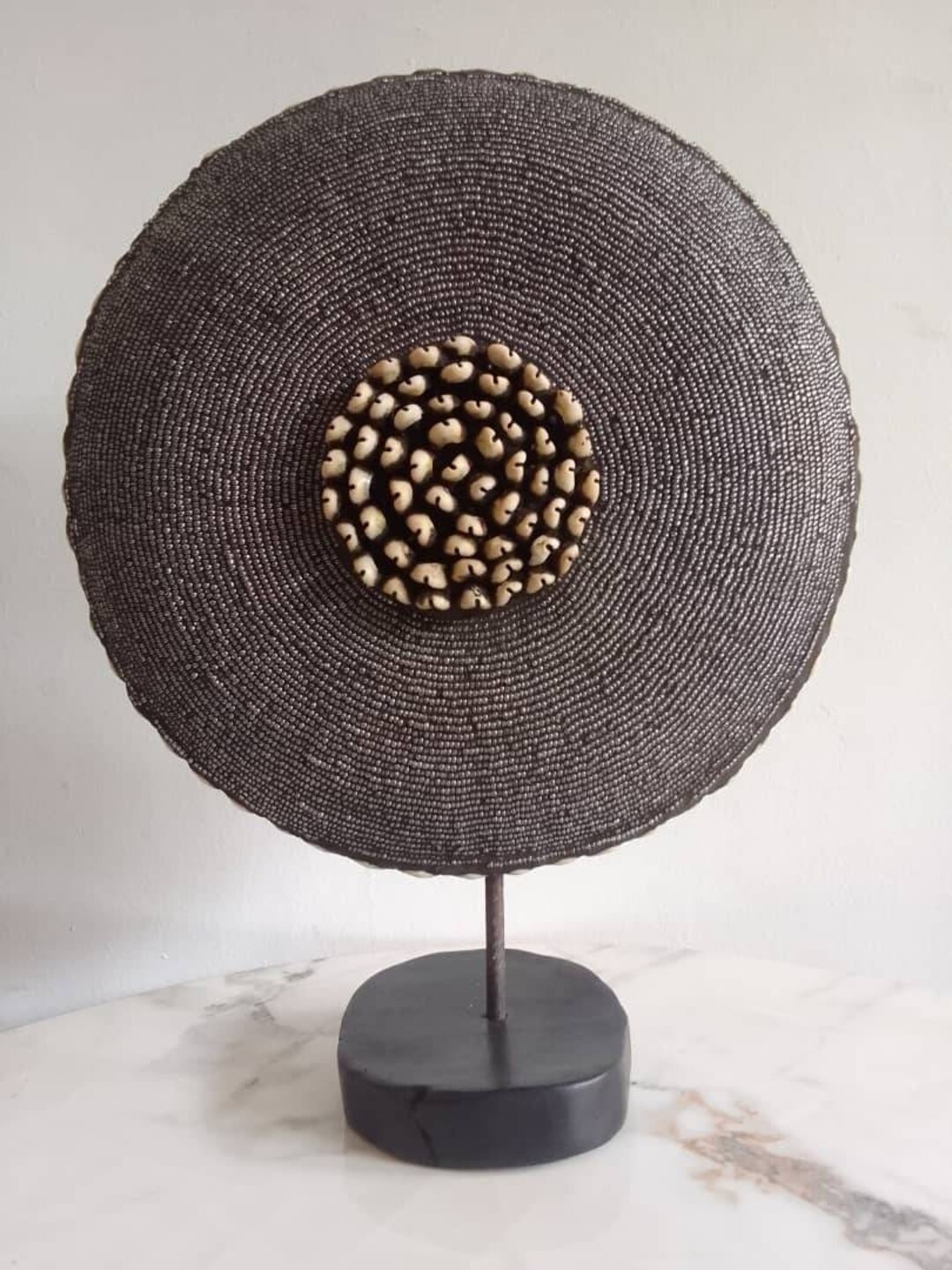 African Shield in Pearl and Cowrie Shell Shield of Cameroon in Pearl ...