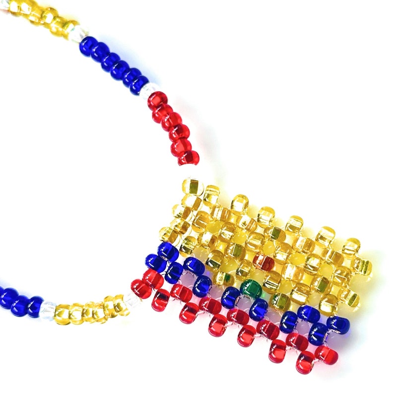 Ecuadorian Flag Necklace Ecuador Flag Pendant Beaded - Etsy
