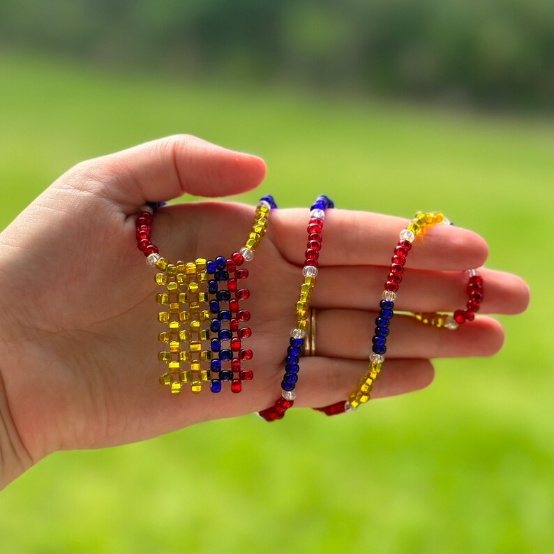 Colombian Flag Necklace Colombia Pendant Beadwork - Etsy
