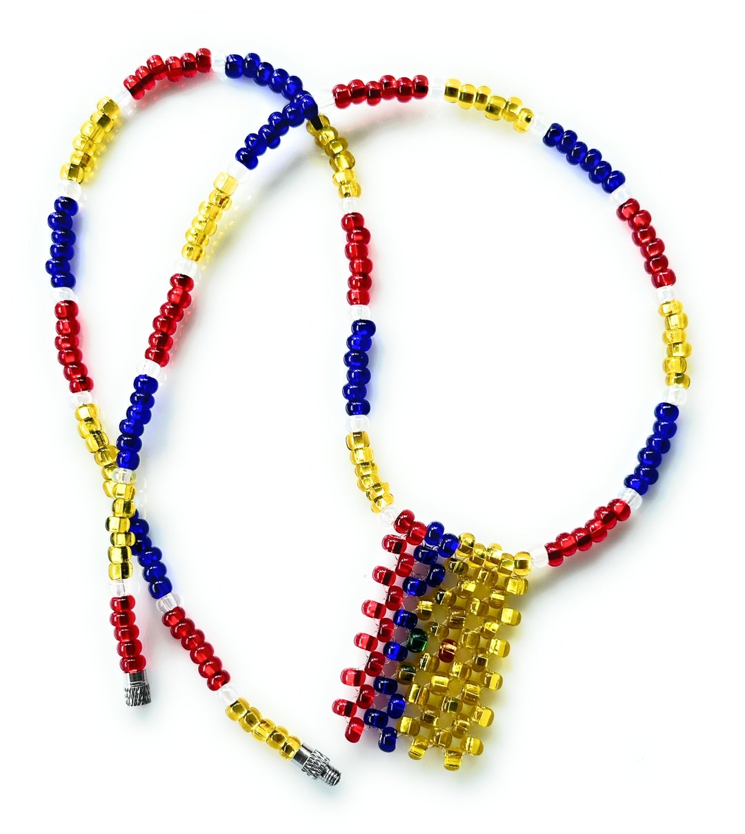 Ecuadorian Flag Necklace Ecuador Flag Pendant Beaded - Etsy