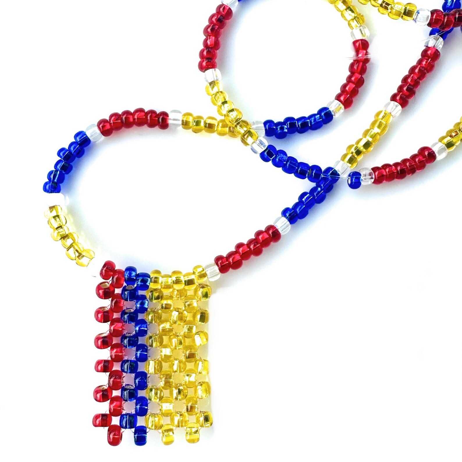 Colombian Flag Necklace Colombia Pendant Beadwork - Etsy