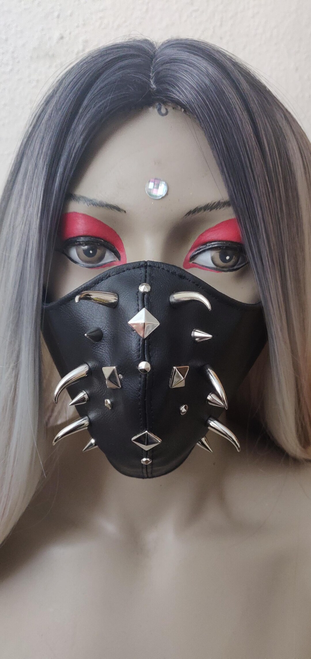 Black Leather Claw Spiked Raptor Face Mask - Etsy
