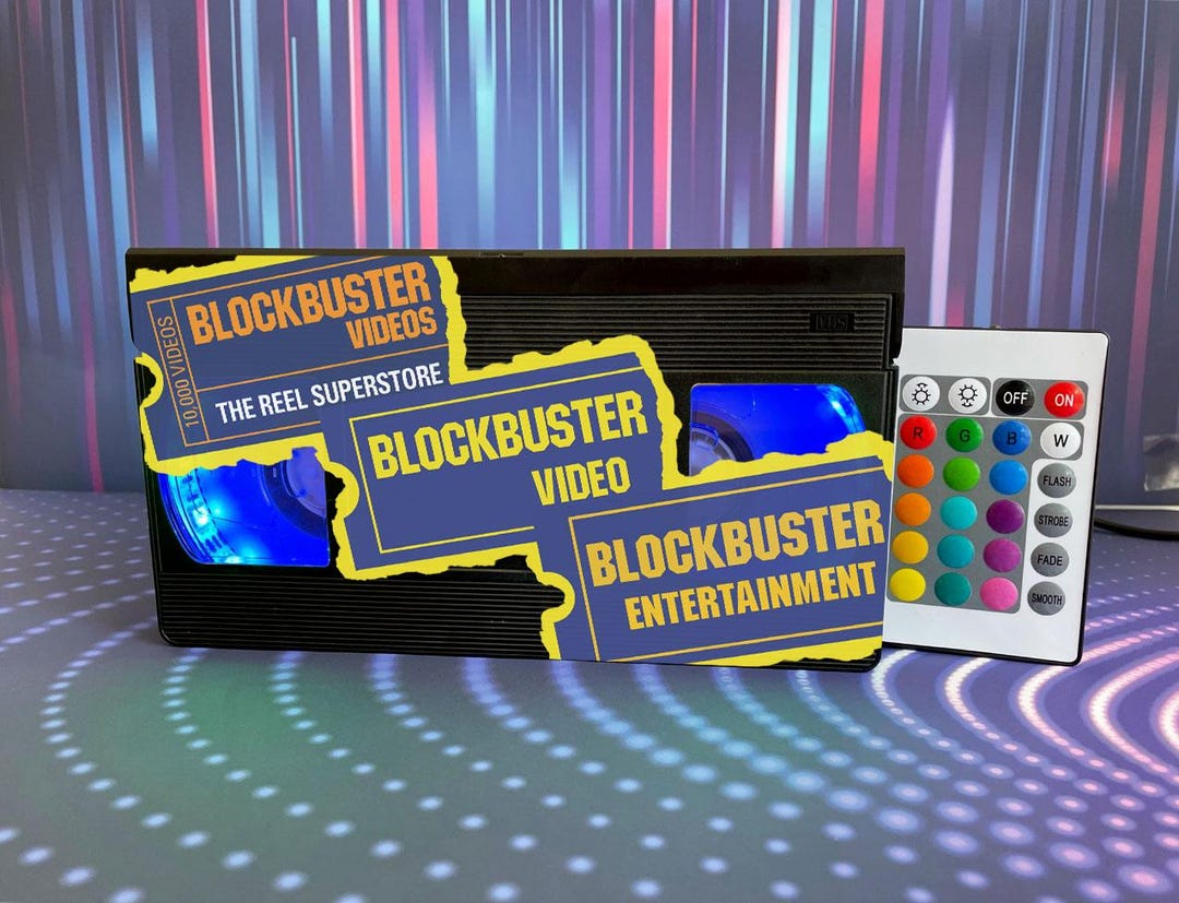 Blockbuster VHS Lamp, Poster Video VHS Lamp, Lamp Tapes 80s 90s, Horror ...