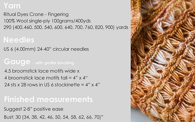 KNITTING PATTERN Scotch Broom Crop, Short Sleeve, Boatneck, Broomstick ...