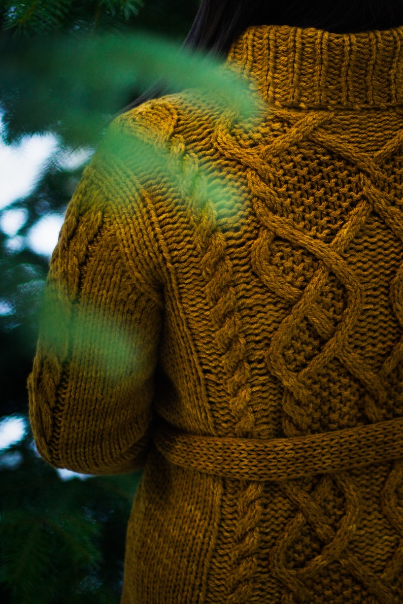 KNITTING PATTERN** Deep Winter Coat, Cabled Wrap Cardigan, Cozy Shawl ...