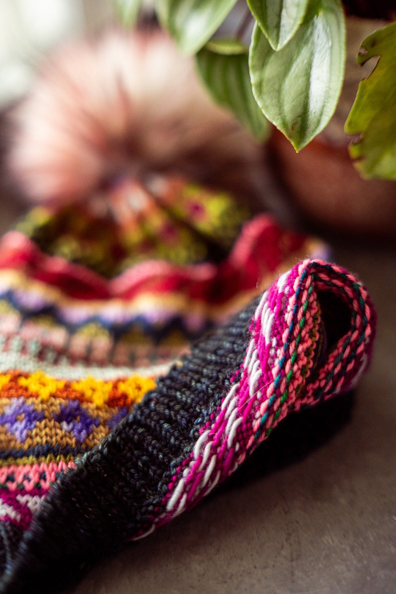 Knitting Pattern PDF, Colorwork Knit Hat, Stashbuster Beanie, Fingering ...