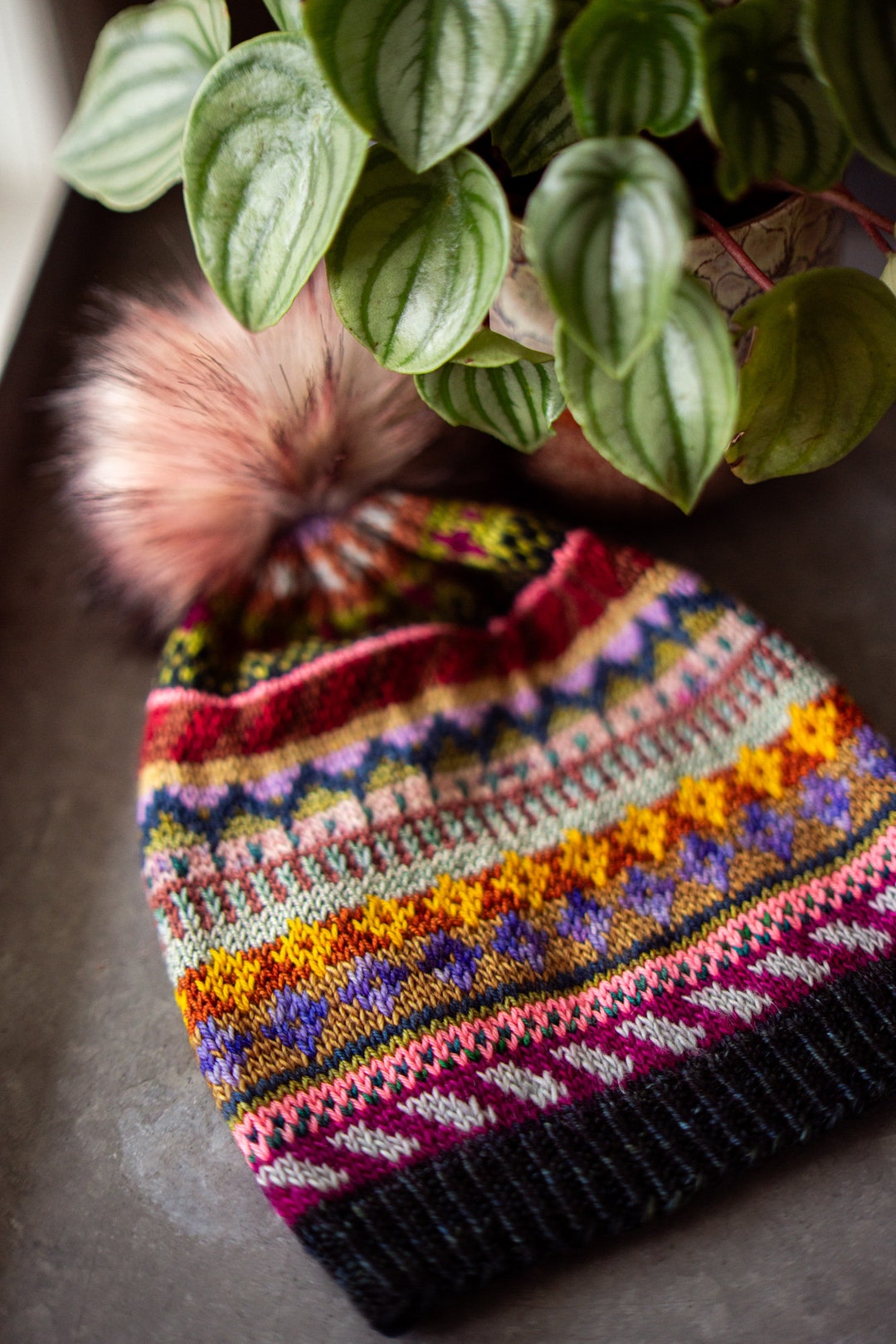Knitting Pattern PDF, Colorwork Knit Hat, Stashbuster Beanie, Fingering ...
