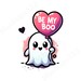 Be My Boo Pngvalentines Ghost Pngghost With Balloonpastel Valentines ...