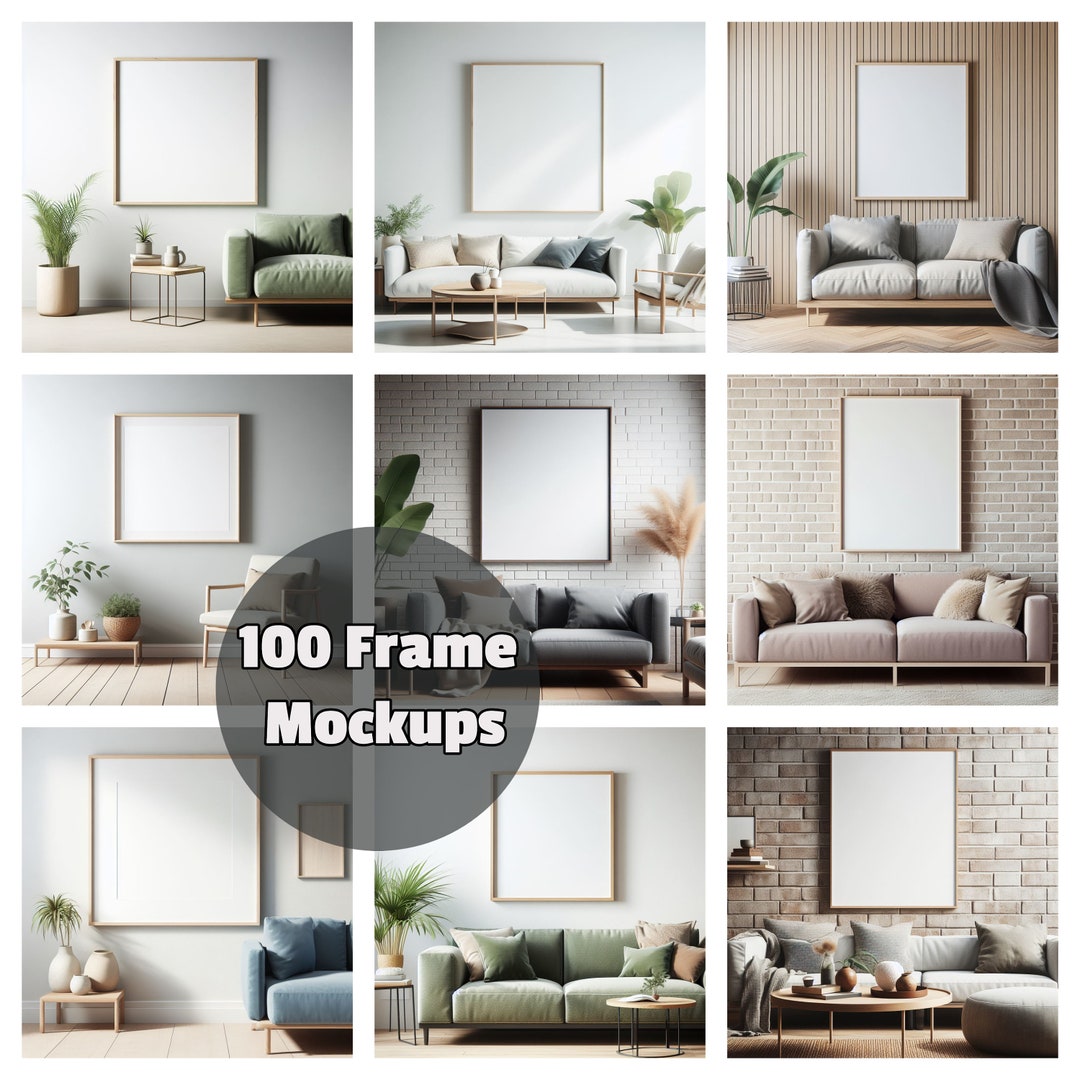 Frame Mockup Bundle, 100, Frame Mockup, Wall Frame Mockup, Poster ...