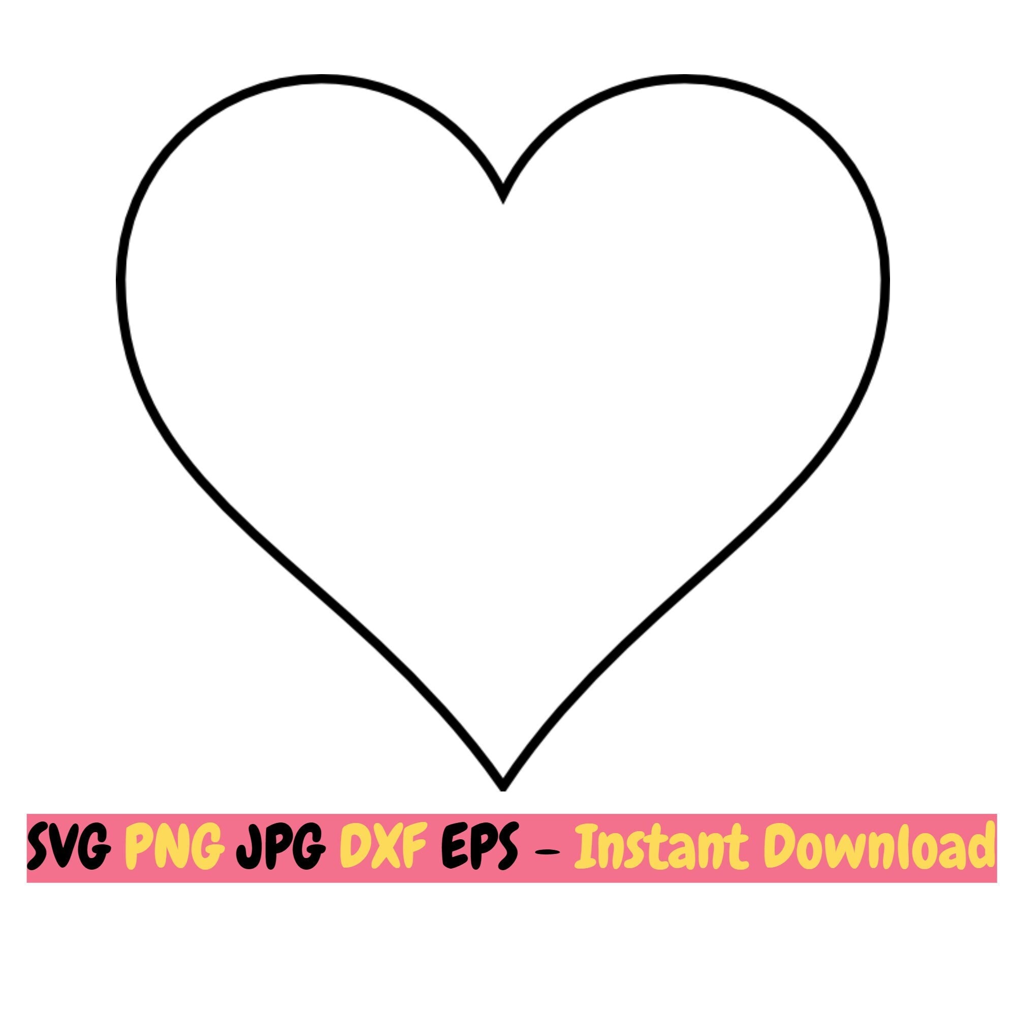 Herz Umriss DIGITAL DOWNLOAD svg png jpg dxf eps Sofortiger digitaler ...