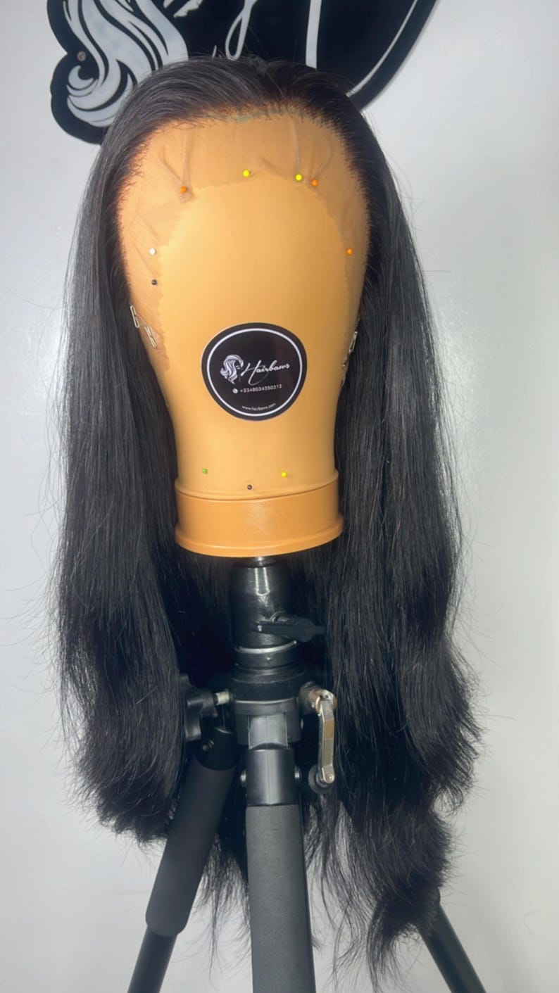 Jet Black Full Lace Human Hair Wig - Silky Straight - Etsy