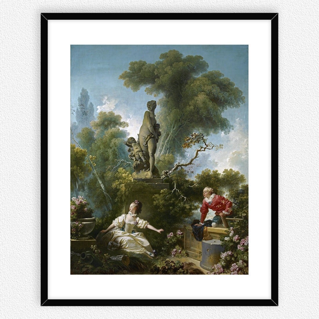 The Rendezvous Romantic Rococo Painting by Jean-honoré - Etsy