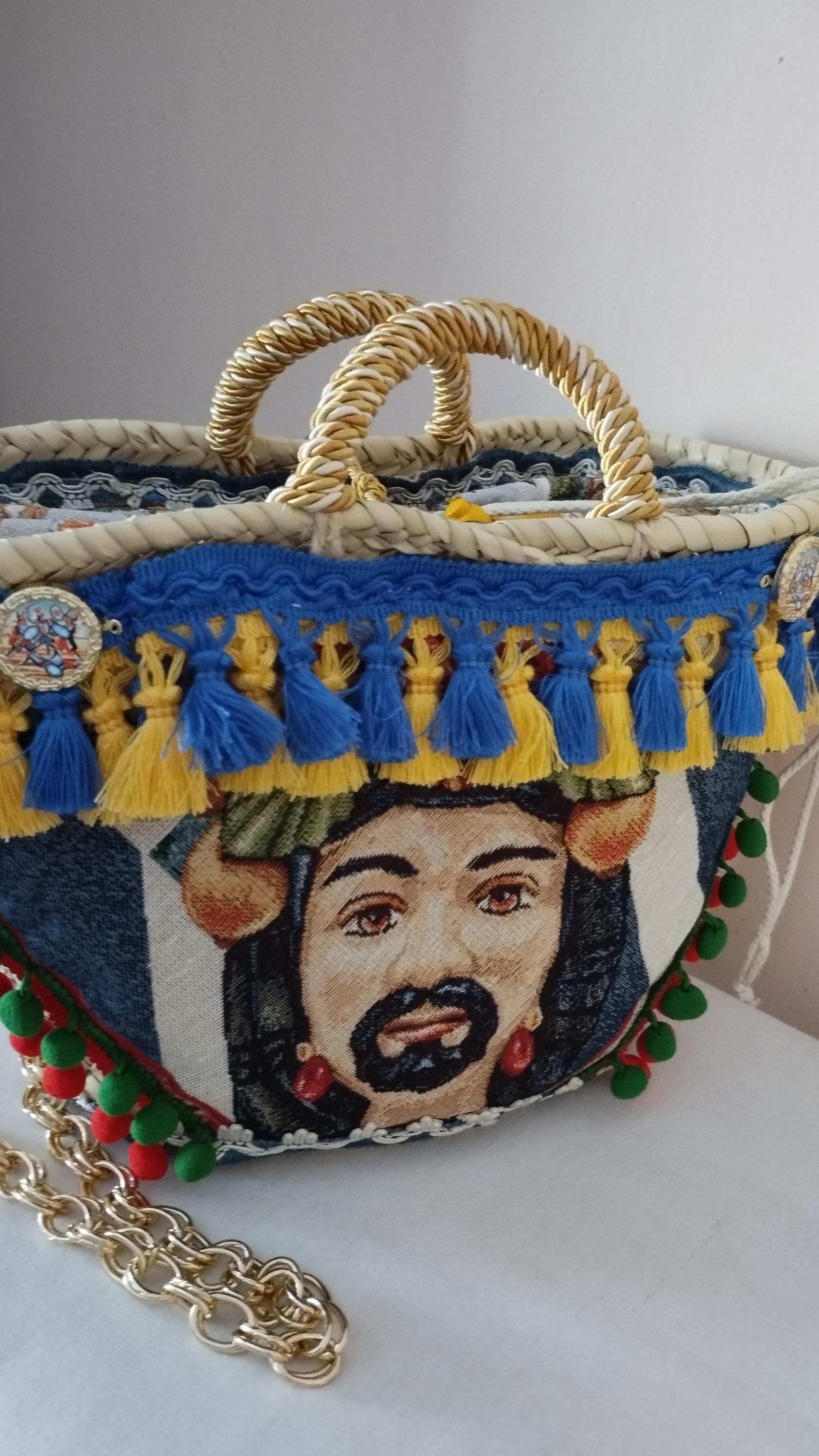 Sicilian Coffa, Lemon Straw Bag, Sicilian Bag - Etsy